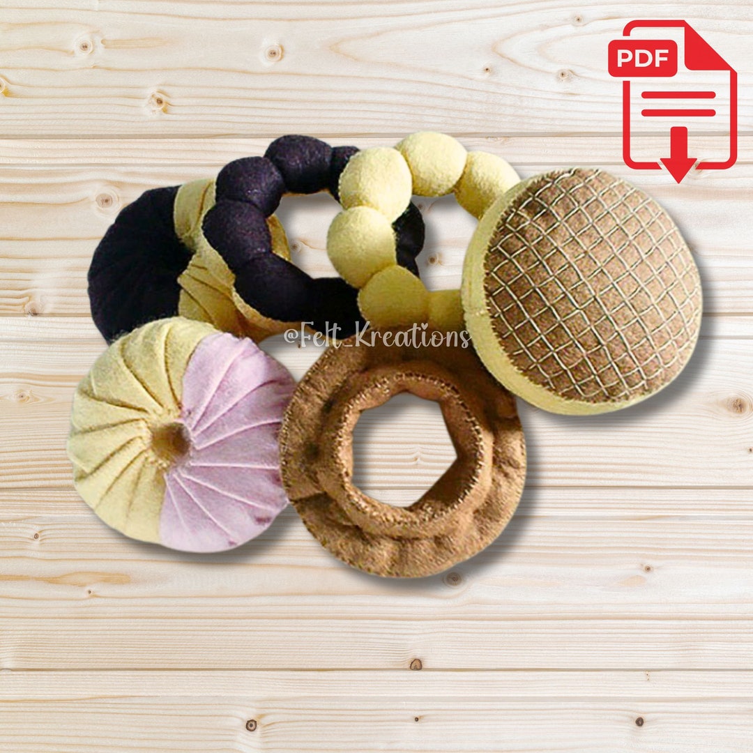 Felt Donut Pattern Set II Felt Food Patterns Tutorials Preschool Role ...