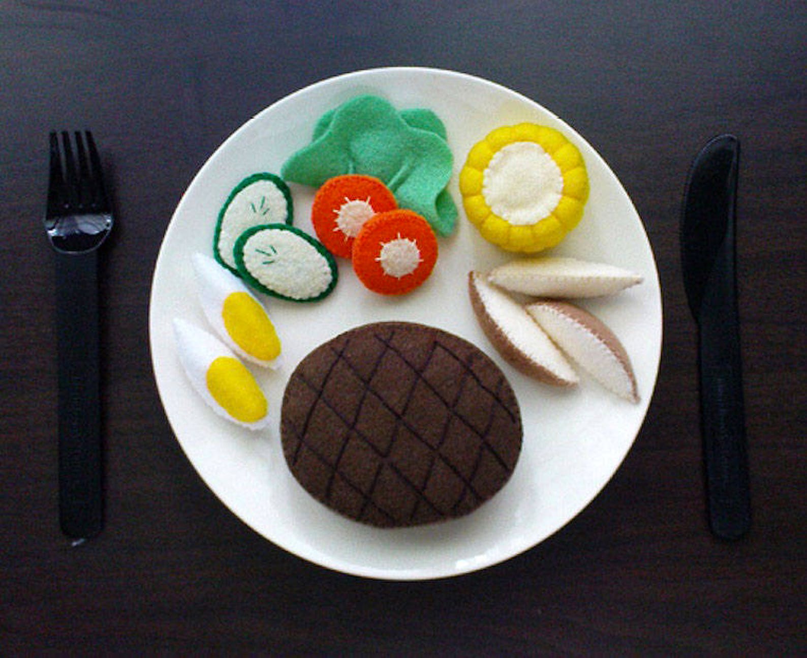 Felt Western Food Pattern Set - Steak Salmon Sausage Chicken Leg Felt ...