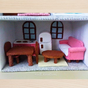 Felt Dollhouse Pattern Set - Miniature Dollhouse Furnitures Felt ...