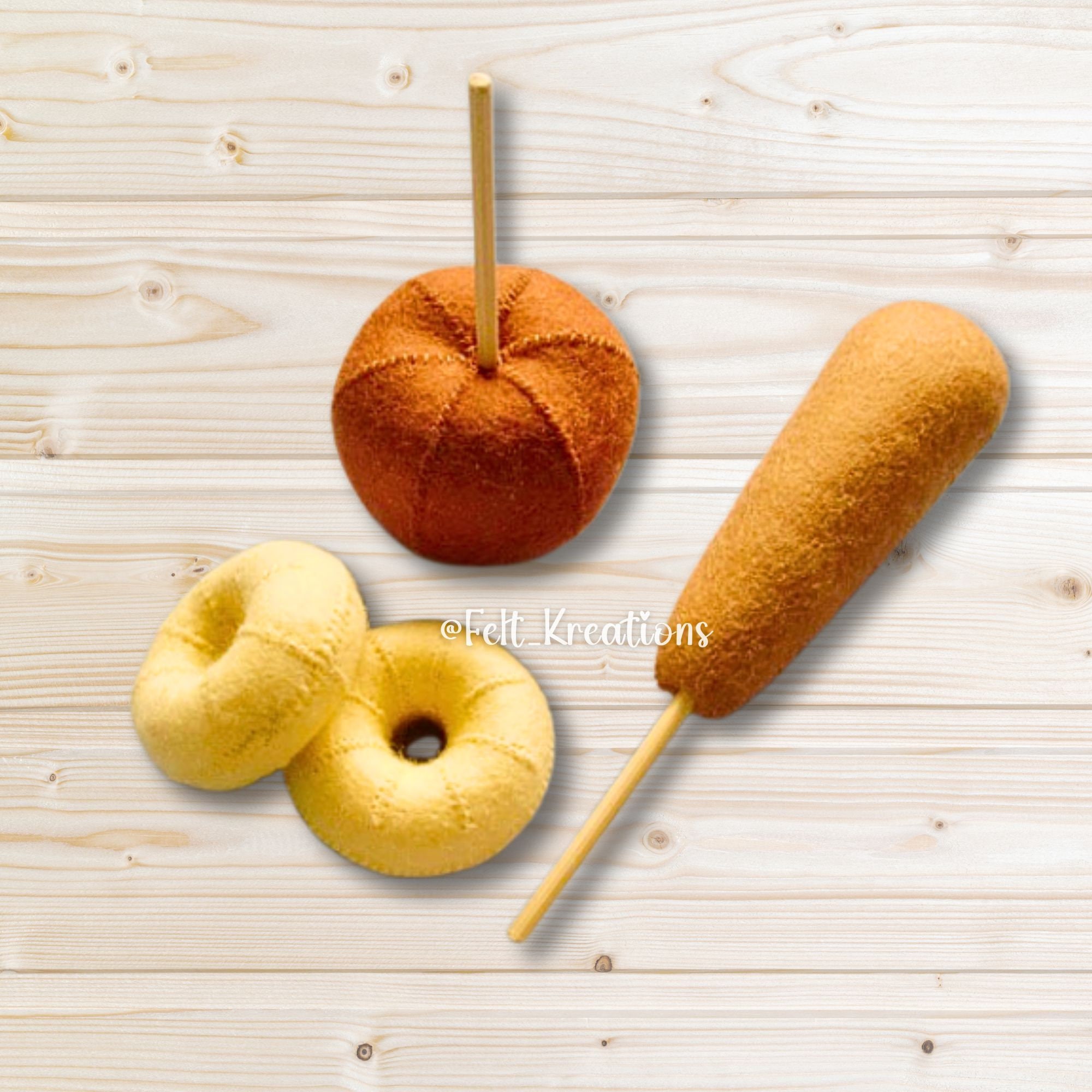 Felt County Fair Pattern Set - Cotton Candy Caramel Apple Corn Dog Ice ...