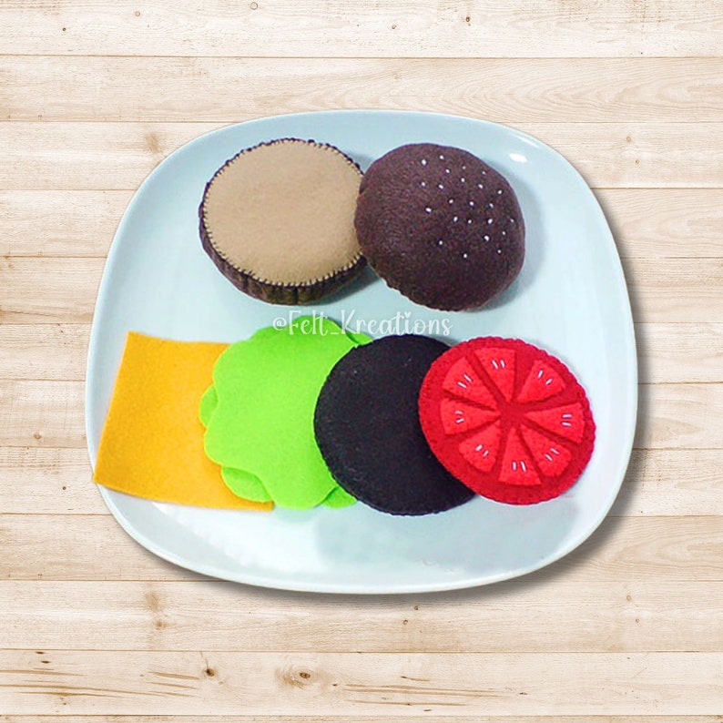 Felt Food Patterns Felt Fast Food Pattern Set - Hamburger French Fries ...