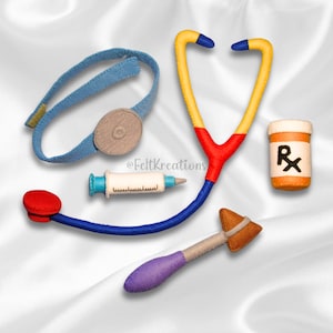 Felt Doctor Toy Pattern Felt Pattern Tutorial Set - Stethoscope Doctor ...