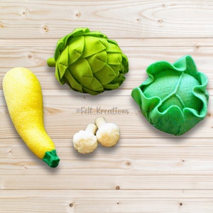 Felt Vegetable Pattern Set IV - Cabbage Artichoke Yellow Squash ...
