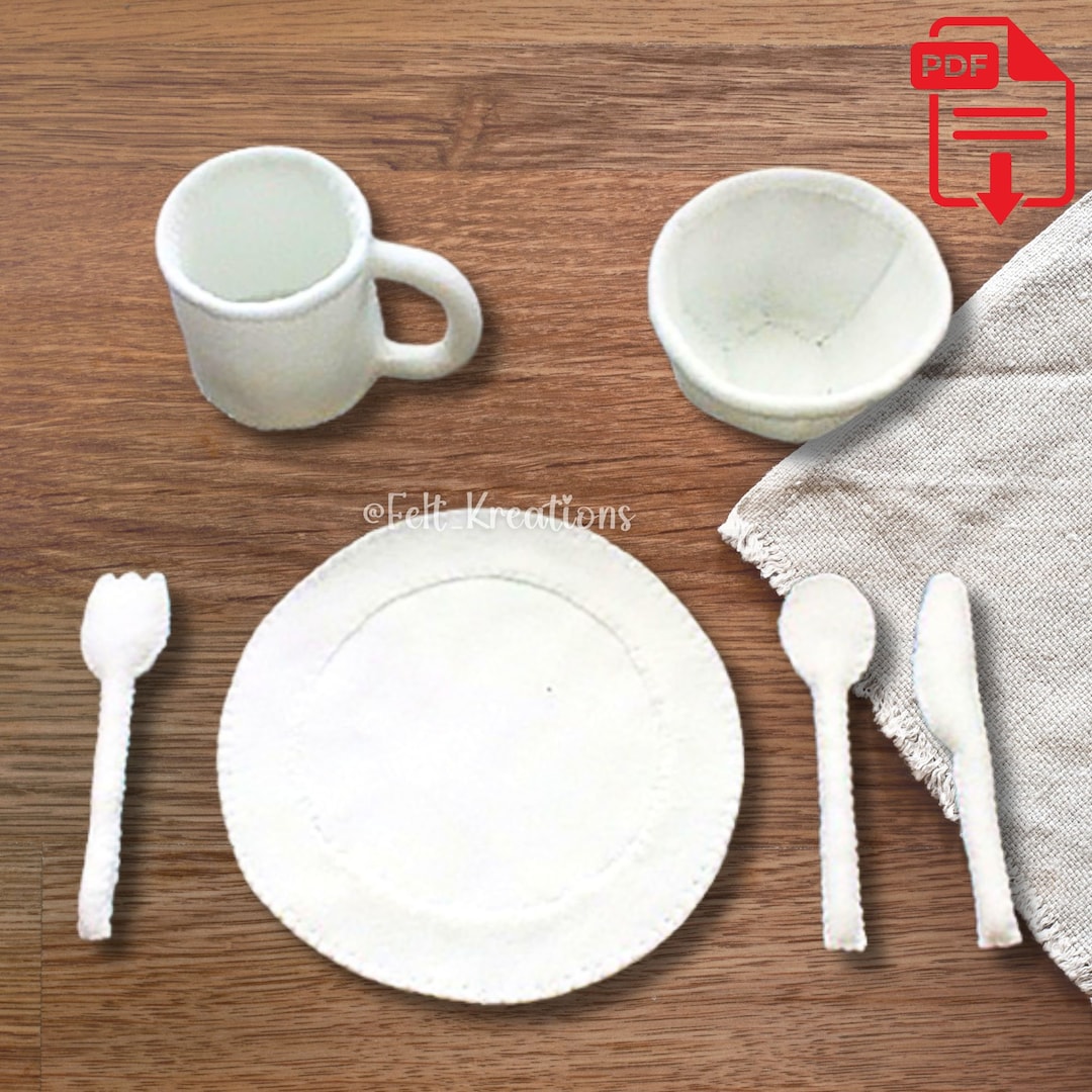 Felt Food Patterns Felt Cutlery Utensils Set - Felt Egg and Egg Carton ...