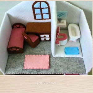 Felt Dollhouse Pattern Set - Miniature Dollhouse Furnitures Felt ...