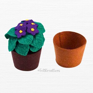 Felt Potted Plant Pattern Set Felt Tutorial - Felt Pattern African ...