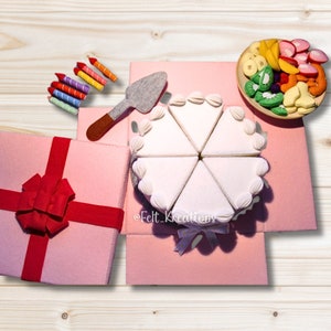 Felt Cake Pattern Set - Decorate Birthday Cake With Fruits Candles ...