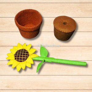 Felt Gardening Set DIY Felt Flower Pot Pattern Tutorial - Felt ...