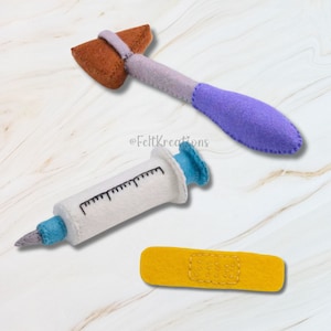 Felt Doctor Toy Pattern Felt Pattern Tutorial Set - Stethoscope Doctor ...