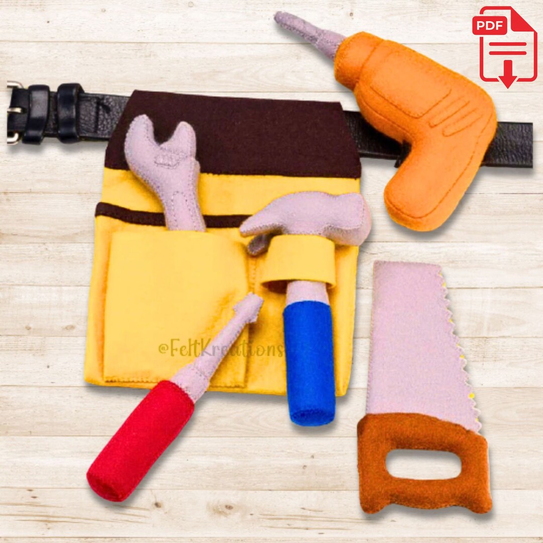 Felt Tools Set II Pattern Tutorial Set - Drill Hammer Saw Wrench Tool ...