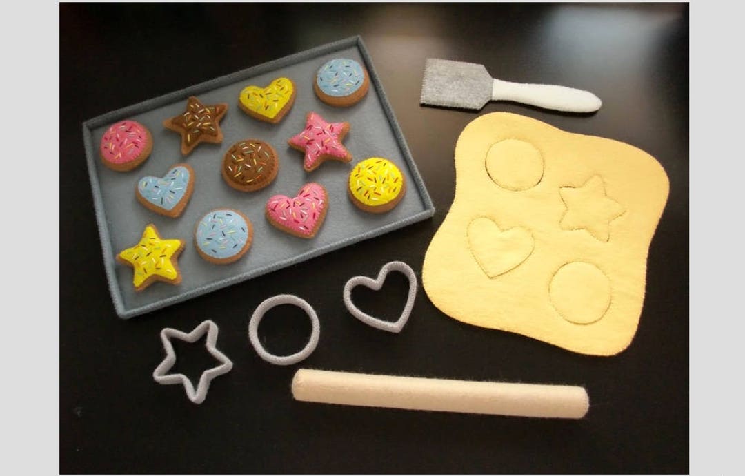 Felt Food Patterns Felt Bake Cookies Set Pattern Tutorial Cookie Dough ...