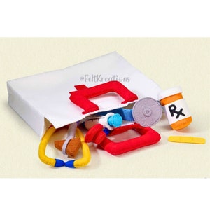 Felt Doctor Toy Pattern Felt Pattern Tutorial Set - Stethoscope Doctor ...