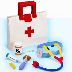 Felt Doctor Toy Pattern Felt Pattern Tutorial Set - Stethoscope Doctor ...