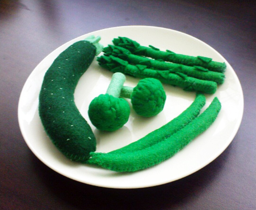 Felt Vegetables Pattern Set III Zucchini Asparagus Broccoli PDF Felt ...