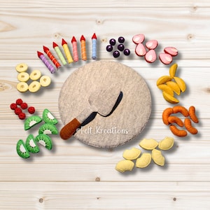 Felt Cake Pattern Set - Decorate Birthday Cake With Fruits Candles ...
