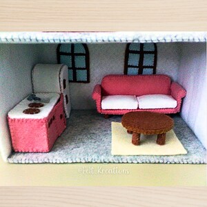 Felt Dollhouse Pattern Set - Miniature Dollhouse Furnitures Felt ...