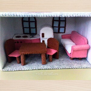 Felt Dollhouse Pattern Set - Miniature Dollhouse Furnitures Felt ...