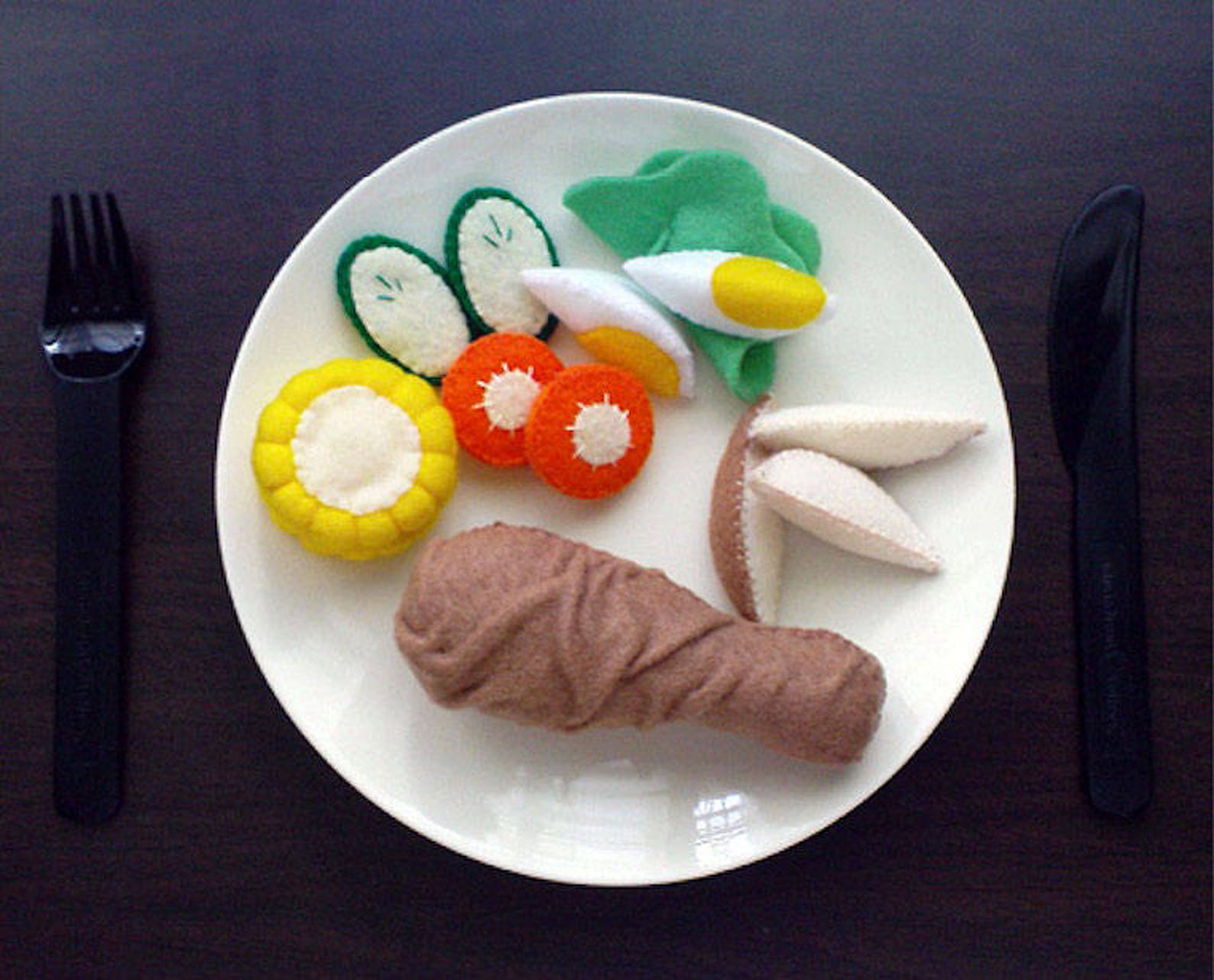 Felt Western Food Pattern Set - Steak Salmon Sausage Chicken Leg Felt ...