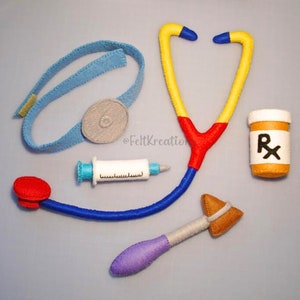 Felt Doctor Toy Pattern Felt Pattern Tutorial Set - Stethoscope Doctor ...
