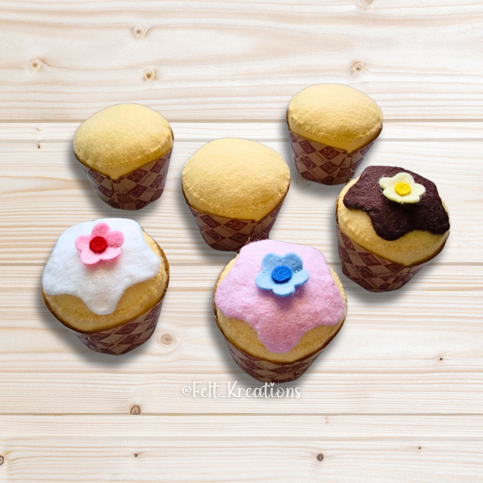 Felt Bake Cupcakes Pattern Set - Felt Cupcake Baking Tray Whisk Mitten ...