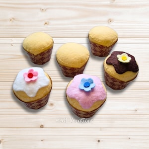 Felt Bake Cupcakes Pattern Set - Felt Cupcake Baking Tray Whisk Mitten ...