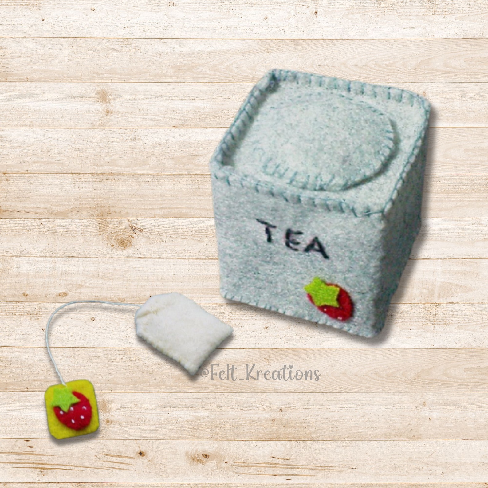 Felt Tea Set Patterns and Tutorials - Tea Pot Cup Saucer Tin Tea Bag ...