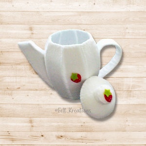 Felt Tea Set Patterns and Tutorials - Tea Pot Cup Saucer Tin Tea Bag ...