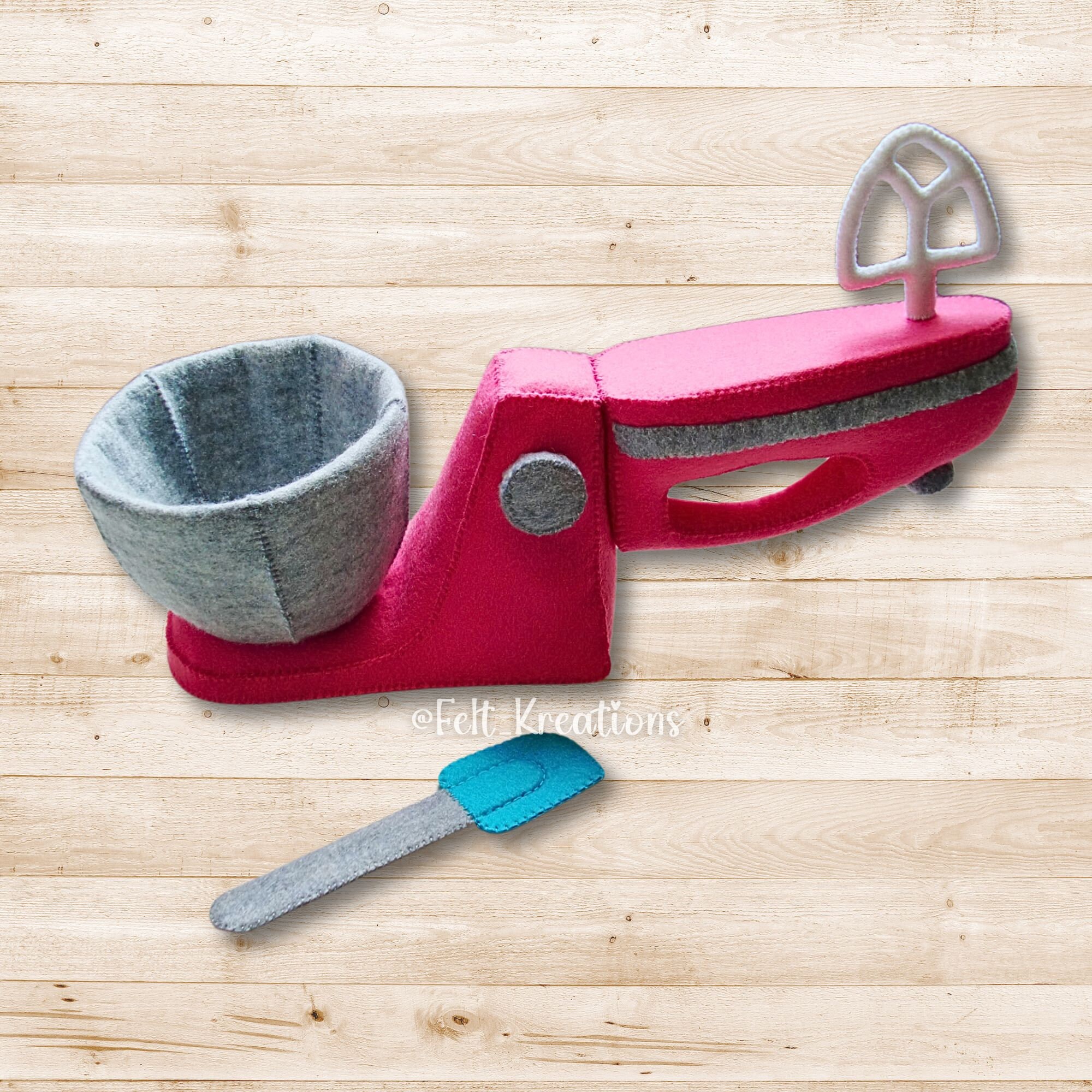 Felt Baking Pattern Set - Felt Mixer Cupcake Spatula Felt Food Pattern ...