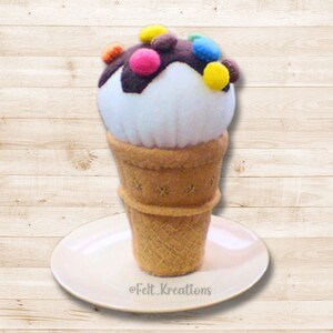 Felt Pattern Felt Ice Cream Cone With Chocolate Candies Waffle Cone ...