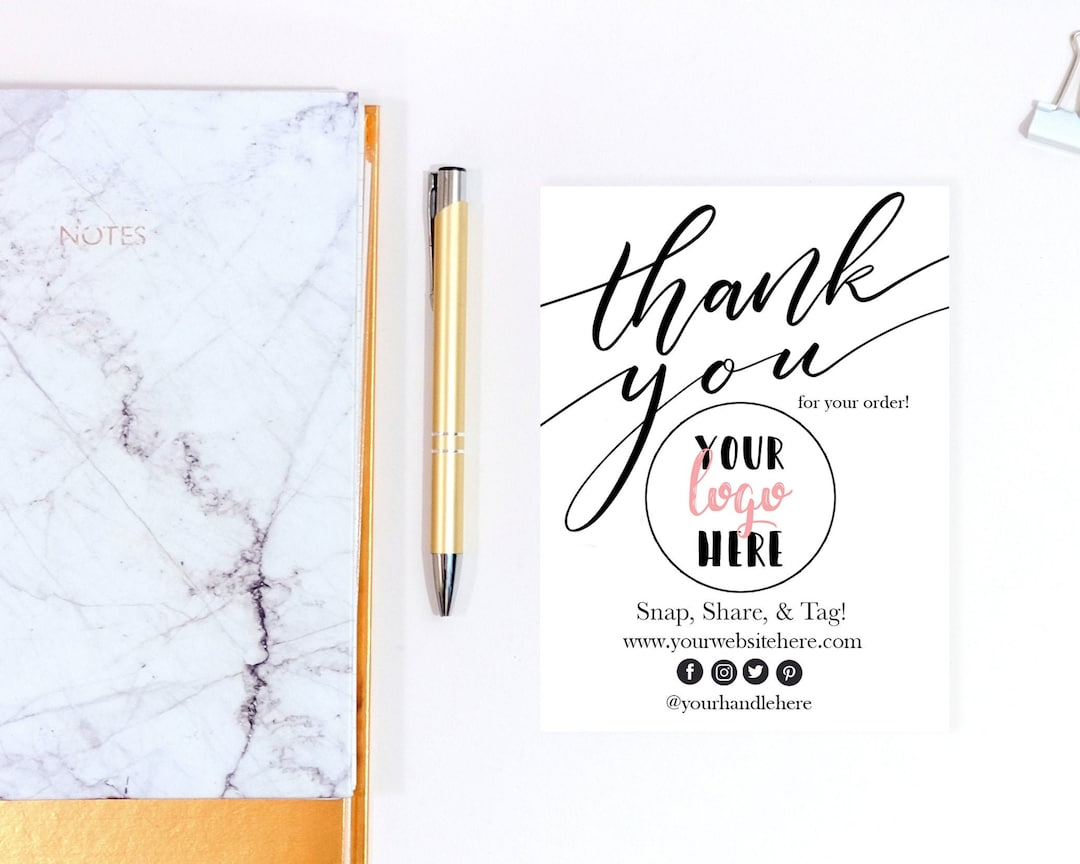 Custom Logo Thank You Cards - Small Business Packaging Inserts - Order ...