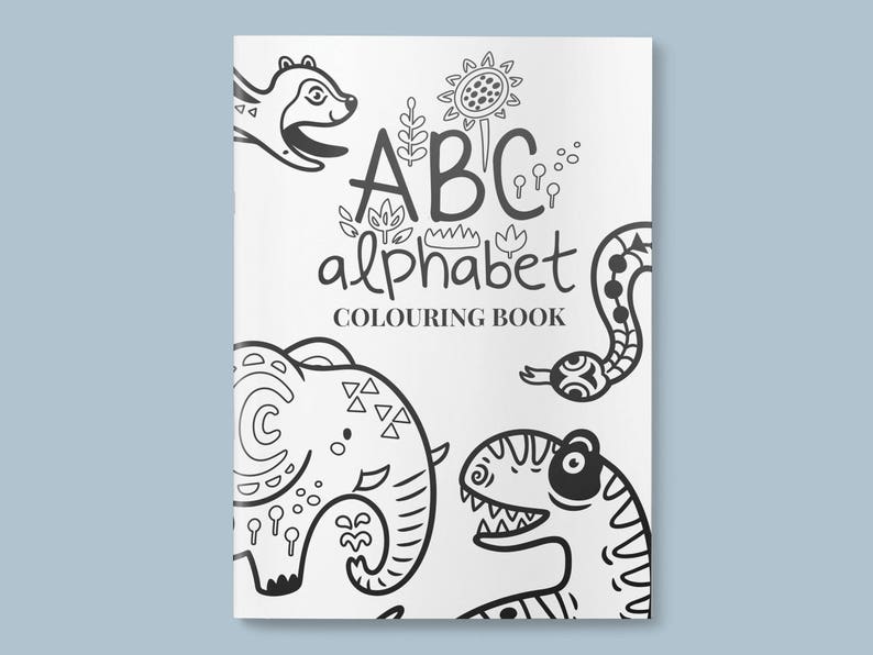 ABC Alphabet Animal Colouring Book A4 Kids Coloring Childs Pencil and ...