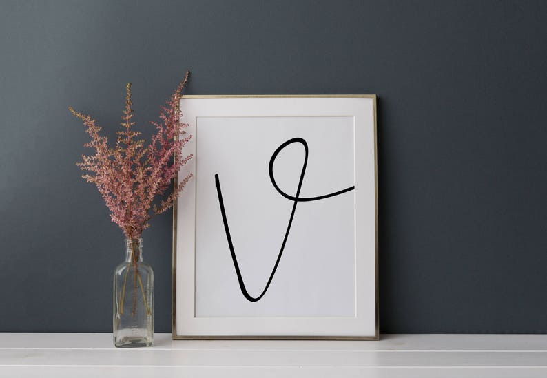 Letter V - 8 X 10 Print - Chic Wall Art Printable - Instant Download ...