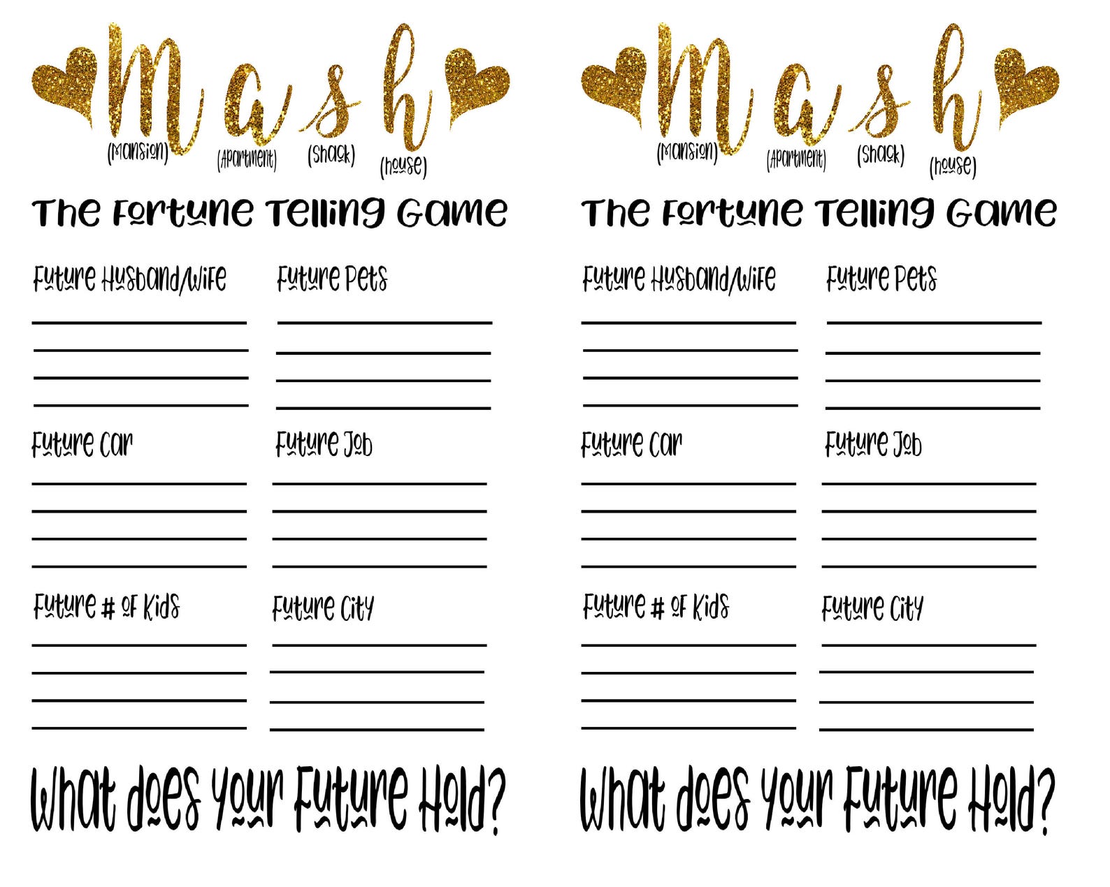 Mash The Fortune Telling Game Digital Print 10x8 | Etsy