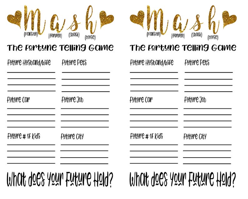 Mash the Fortune Telling Game Digital Print 10x8 - Etsy Sweden