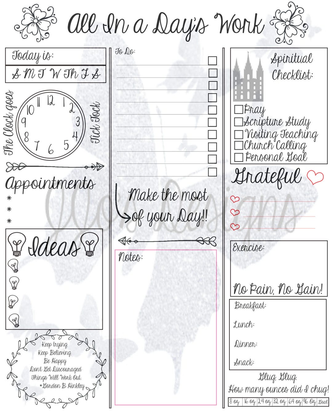 Day Planner - Digital Print 8x10 - Etsy