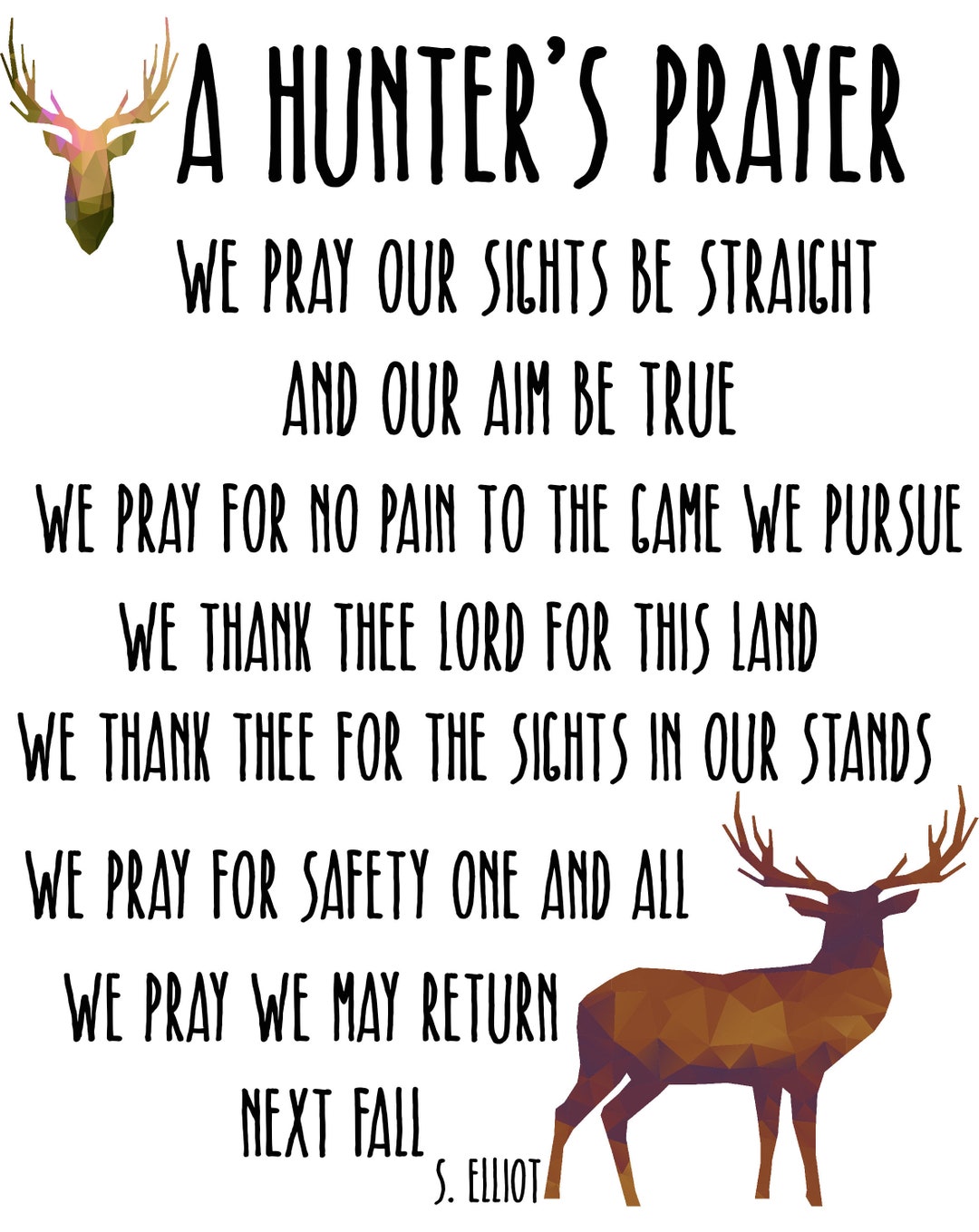 Hunters Prayer Geometric 8X10 - Etsy