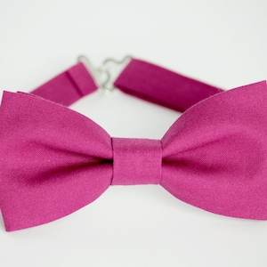 Magenta Bow Tie, Fuchsia Mens Bow Tie, Solid Satin Bow Tie, Bow Tie for ...