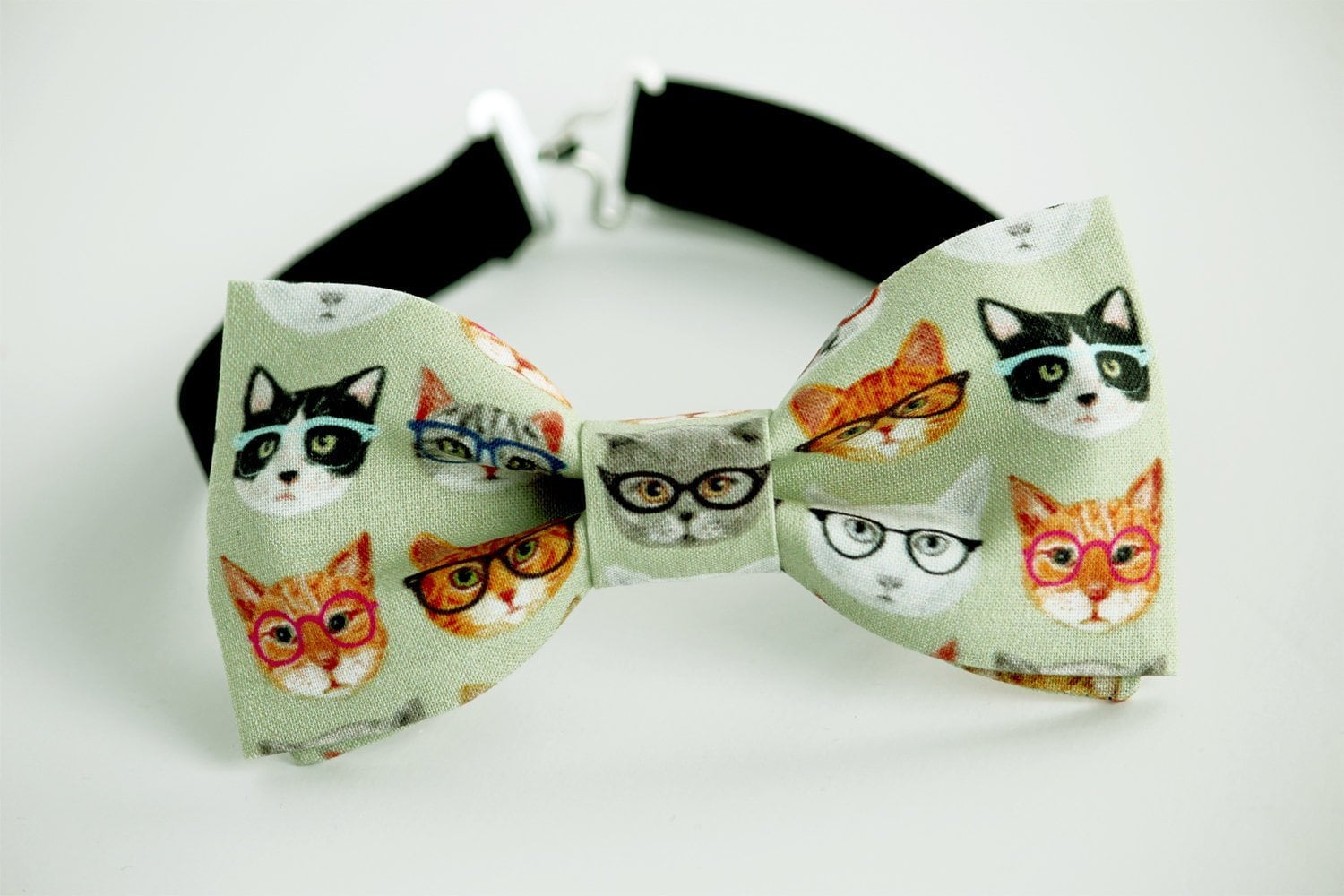Cats Bow Tie Mens Cat Bowtie Nevelty Bow Tie Sage Green Bow - Etsy