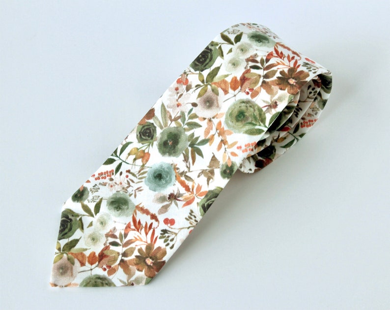 Autumn Floral Necktie, Men's Wedding Neck Tie, Bow Tie, Pocket Square ...