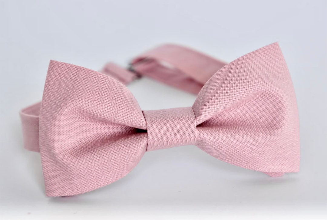 Blush Pink Cotton Bow Tie, Wedding Groomsmen Attire - Etsy