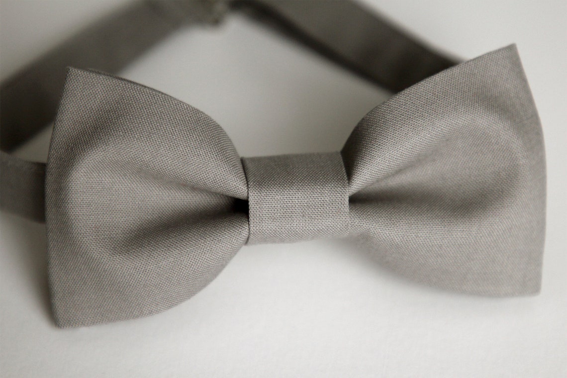Slate Grey Bow Tie, Grey Mens Bow Tie, Grey Boys Bow Tie, Wedding Bow ...