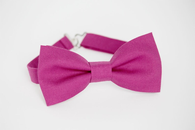 Magenta Bow Tie Fuchsia Mens Bow Tie Solid Satin Bow Tie - Etsy