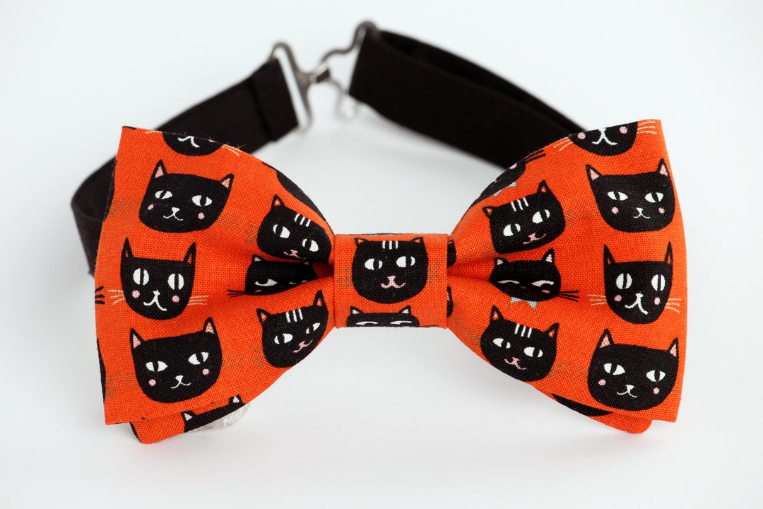 Cats Bow Tie, Orange Bow Tie, Black Cats Bowtie,mens Boys Kids Bow Tie ...