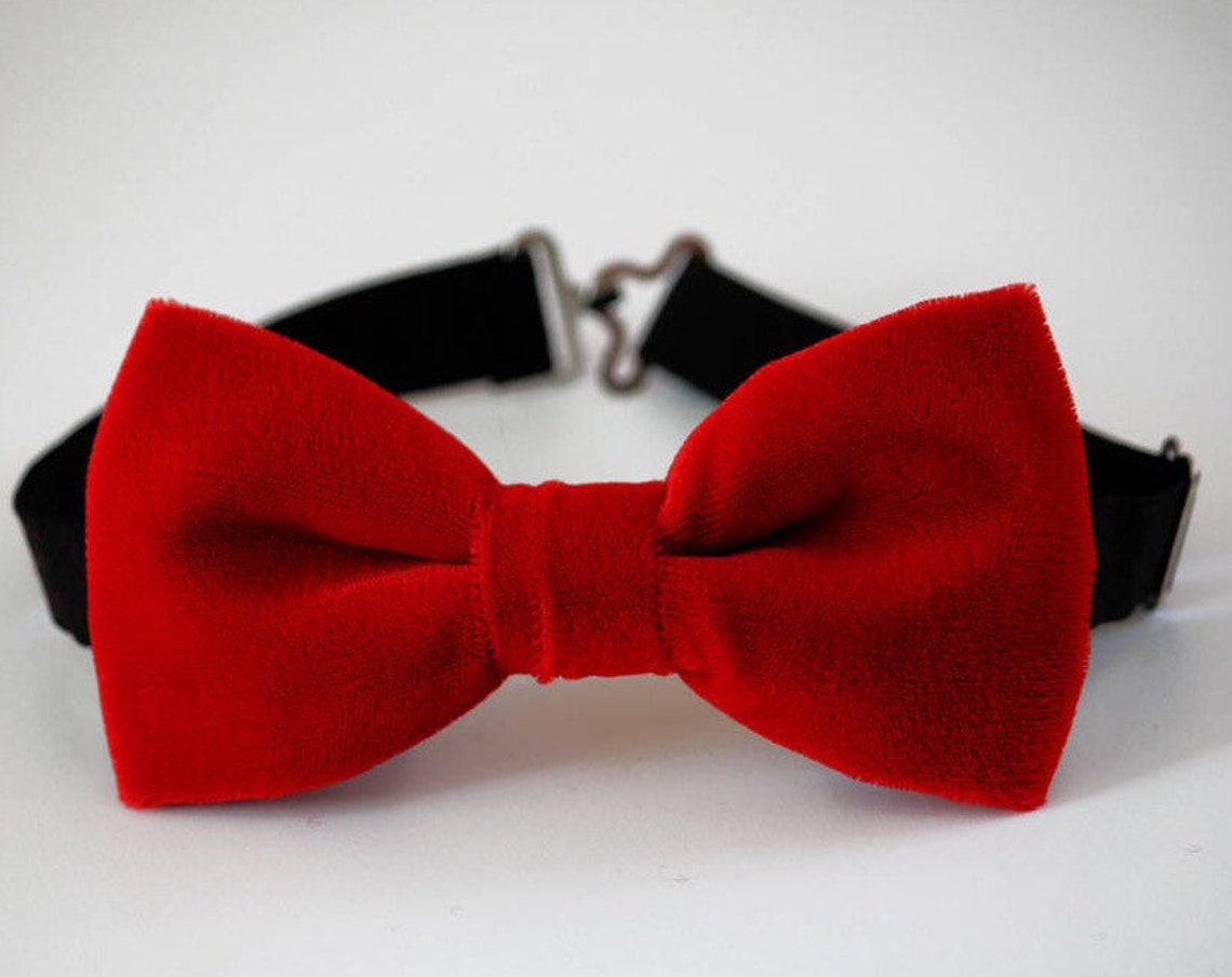 Red Velvet Bow Tie Wedding Bow Tie Christmas Bow Tie - Etsy