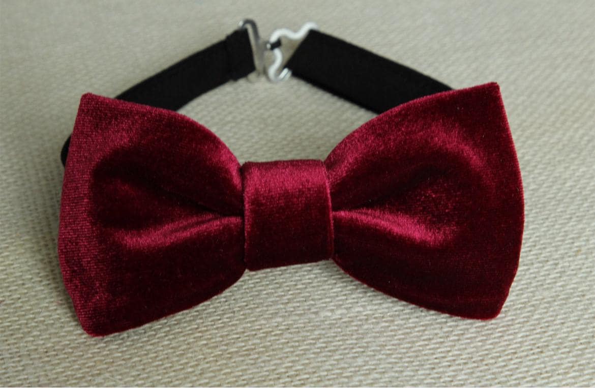Wine Velvet Bow Tie and Suspenders Set, Burgundy Velvet Men Bowtie ...