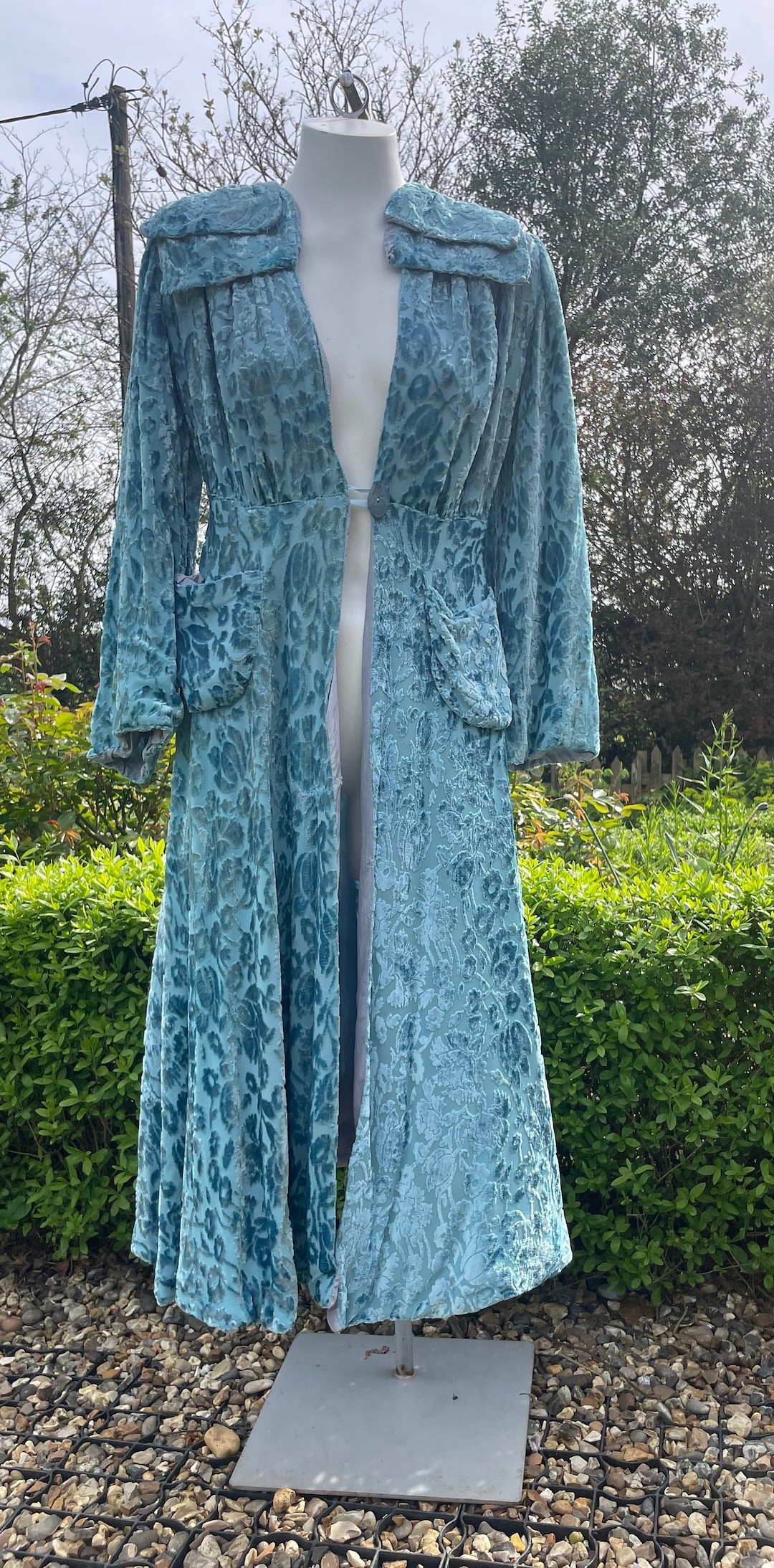 Vintage 1930s Blue Devore Coat - Etsy