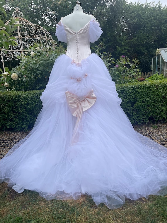 vintage ronald joyce princess bridal/ prom dress S/M - Gem