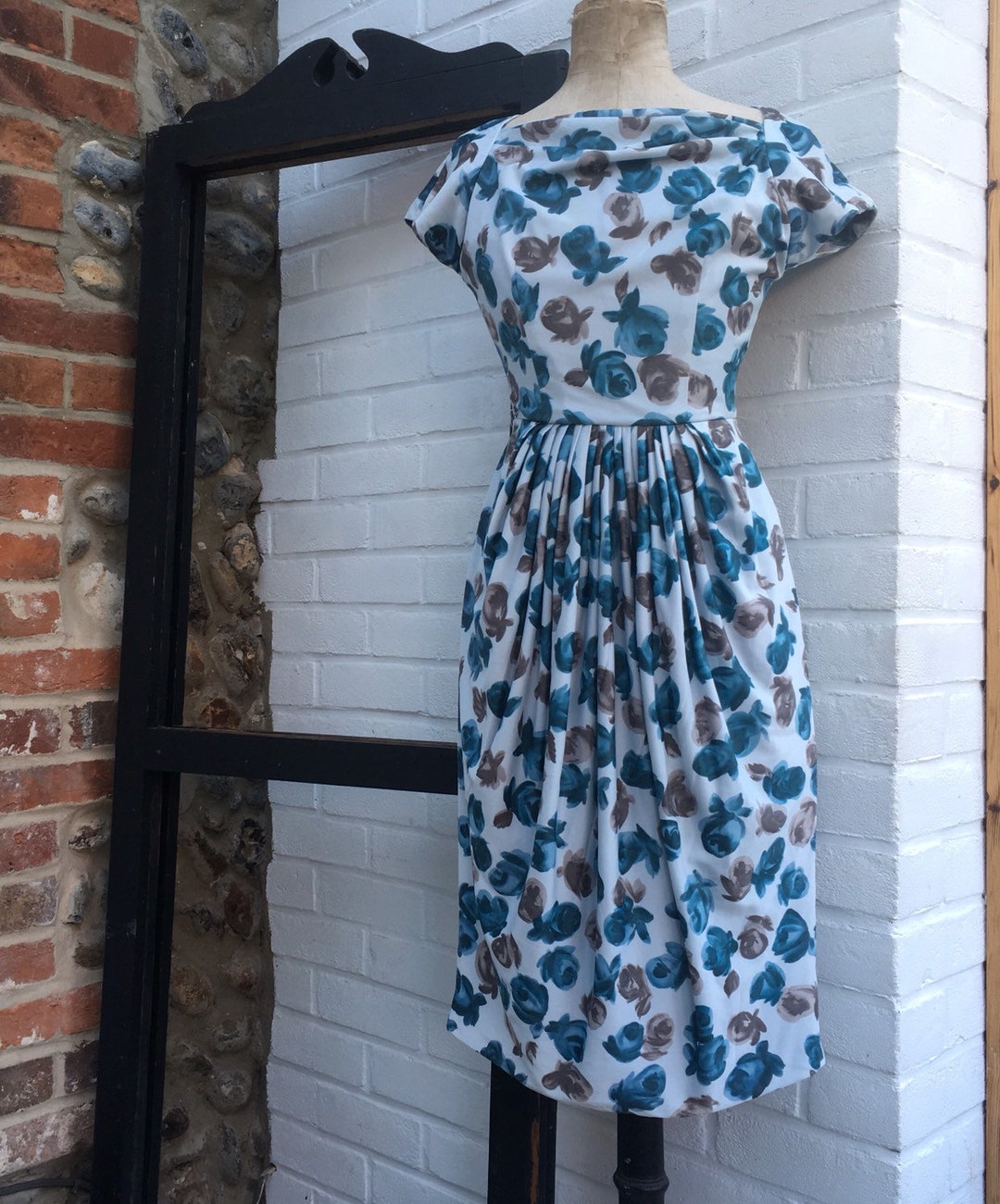 Vintage 50s Peggy Page Floral Print Wiggle Dress - Etsy