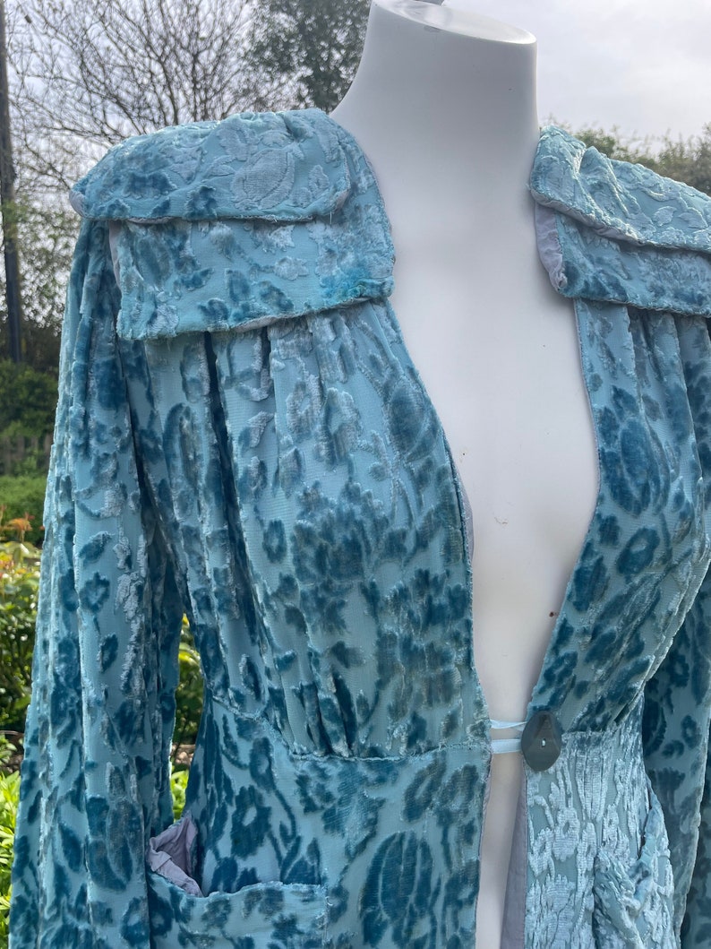 Vintage 1930s Blue Devore Coat - Etsy