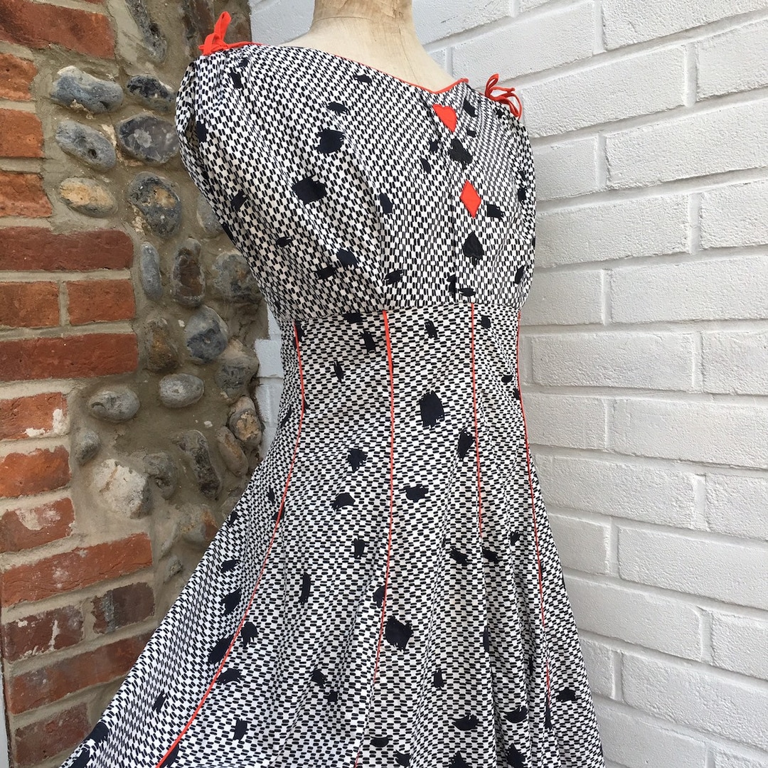 Vintage 50s Alice Edwards Novelty Abstract Dress - Etsy